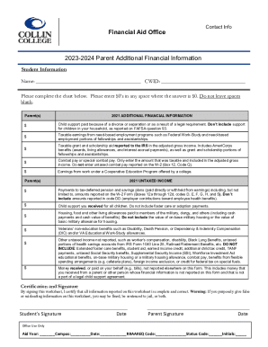 Fillable Online Financial Aid Office - 20232024 SIGNATURE SHEET Fax Email Print - pdfFiller