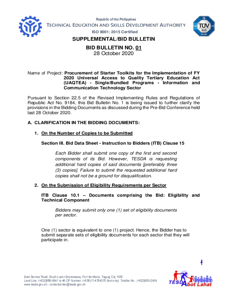 Fillable Online Provision of Service for the Conduct of ISO 9001:2015 ...