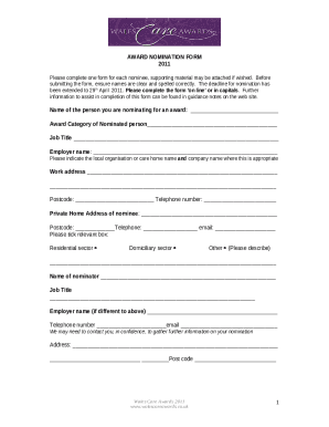 FCDO Honours Nomination Doc Template | pdfFiller