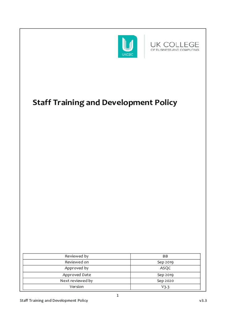 Fillable Online UCL Policy for Funding for Staff Learning and ...