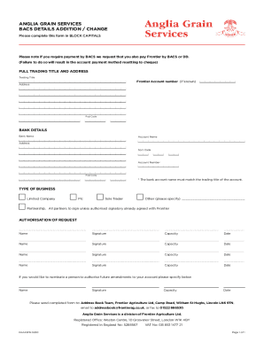 Fillable Online BACS / Online Bank-to-Bank Transfer Notification Form ...