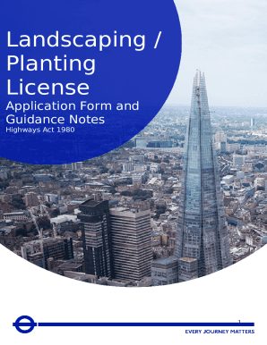 Landscaping / Planting application 2018. Highways license application ...