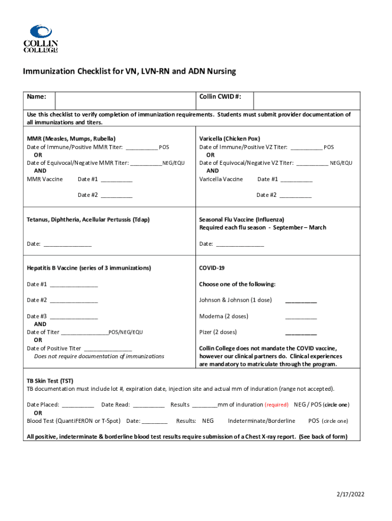 Fillable Online associate degree of nursing application checklist Fax ...