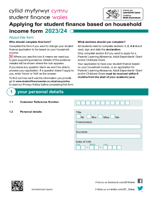 Fillable Online Applying for student finance based on household Income ...
