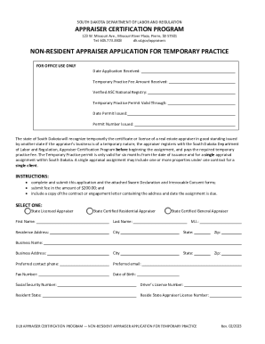Fillable Online dlr sd Appraiser Certification Program - Forms Fax ...