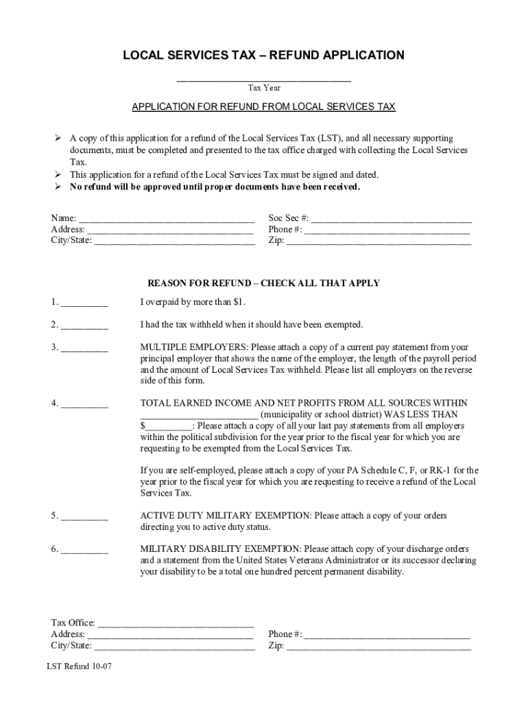 Fillable Online How to claim a tax refund Fax Email Print - pdfFiller