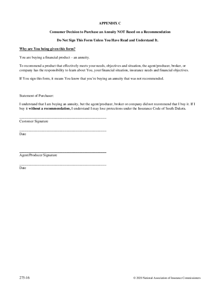 Fillable Online dlr sd Suitability In Annuity Transactions Model ...