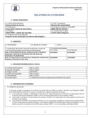 Fillable Online Relatorio Final de Atividades no Exterior - UFSM Fax ...