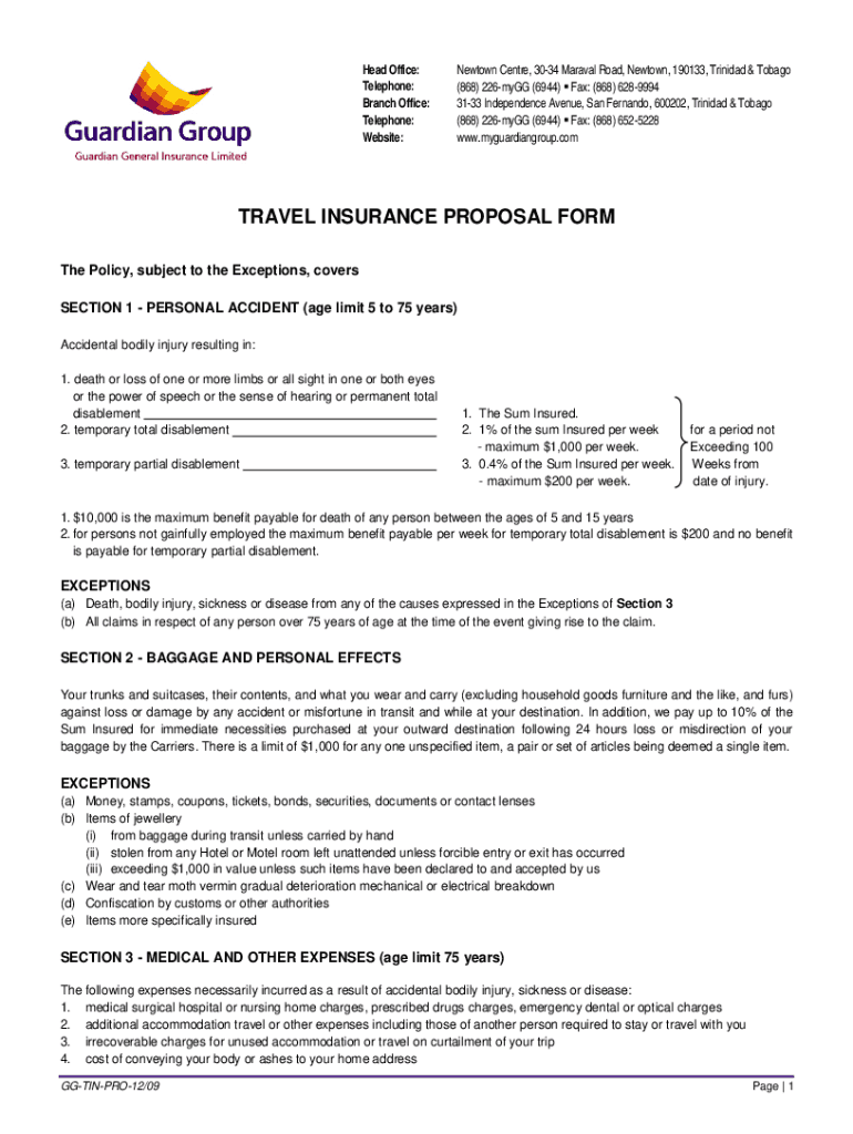 Fillable Online GG Travel Proposal Form Fax Email Print - pdfFiller
