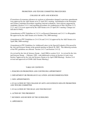 Fillable Online Guidelines for Appointment, Promotion, and Tenure of ...