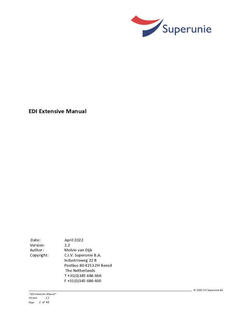 Fillable Online EDI Extensive Manual Superunie Fax Email Print - pdfFiller