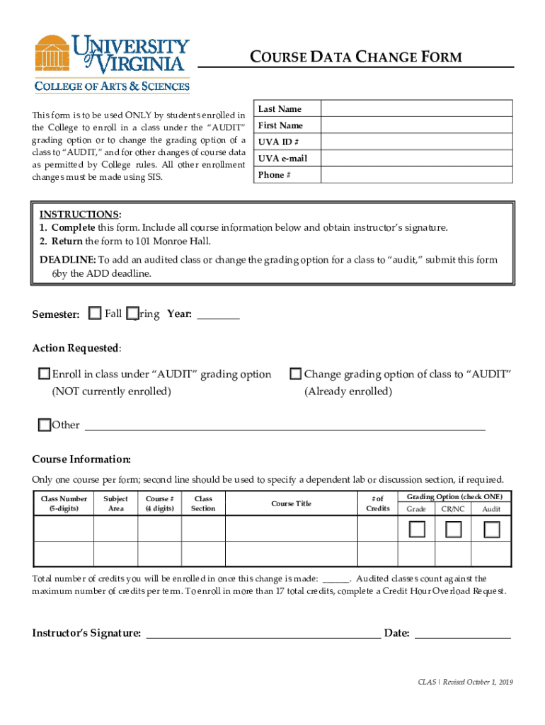 Fillable Online college as virginia DECLARATION OF MAJOR and MINOR FORM FOR THE ... Fax Email ...