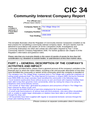 Example CIC34 detailed version unquoted company. s Doc Template | pdfFiller