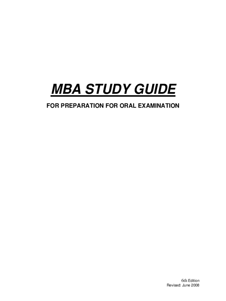 Fillable Online management ind Mba Comprehensive Exam Study Guide - Hard Drive Board Dev Fax ...