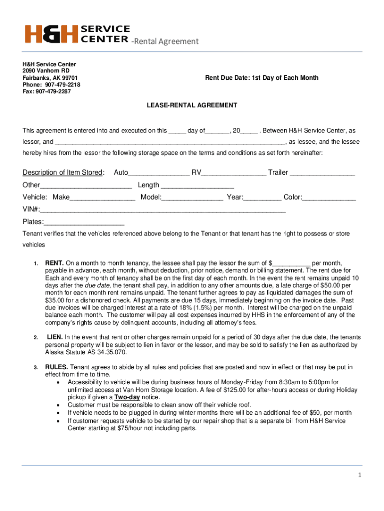 Fillable Online Download H Rental Agreement or Lease for Free Fax Email Print - pdfFiller