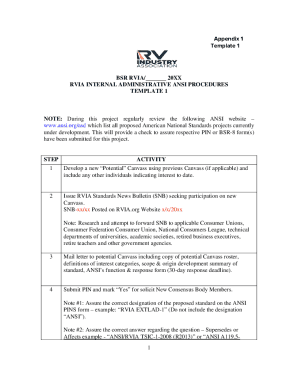 Fillable Online 1 Appendix 1 Template 1 BSR RVIA/ 20XX ... Fax Email ...