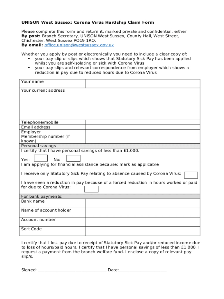 hardship payment .doc - unisonwestsussex org Doc Template | pdfFiller