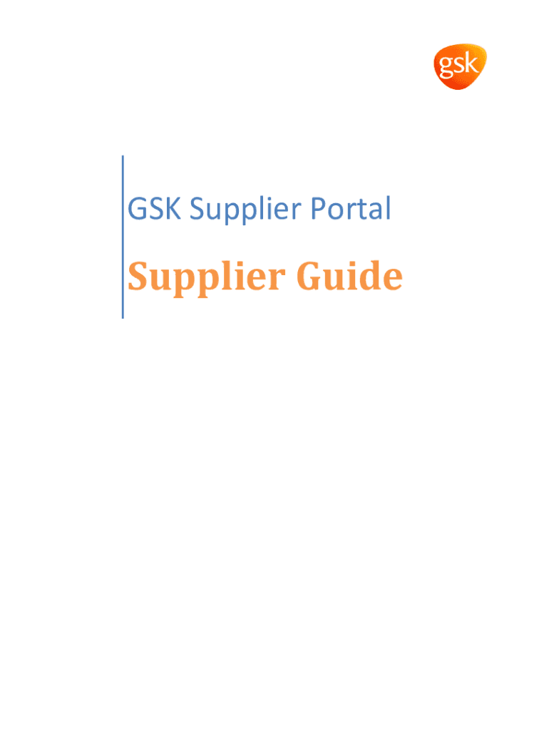Fillable Online Register on GSK Supplier Portal Quick Start Guide Fax ...
