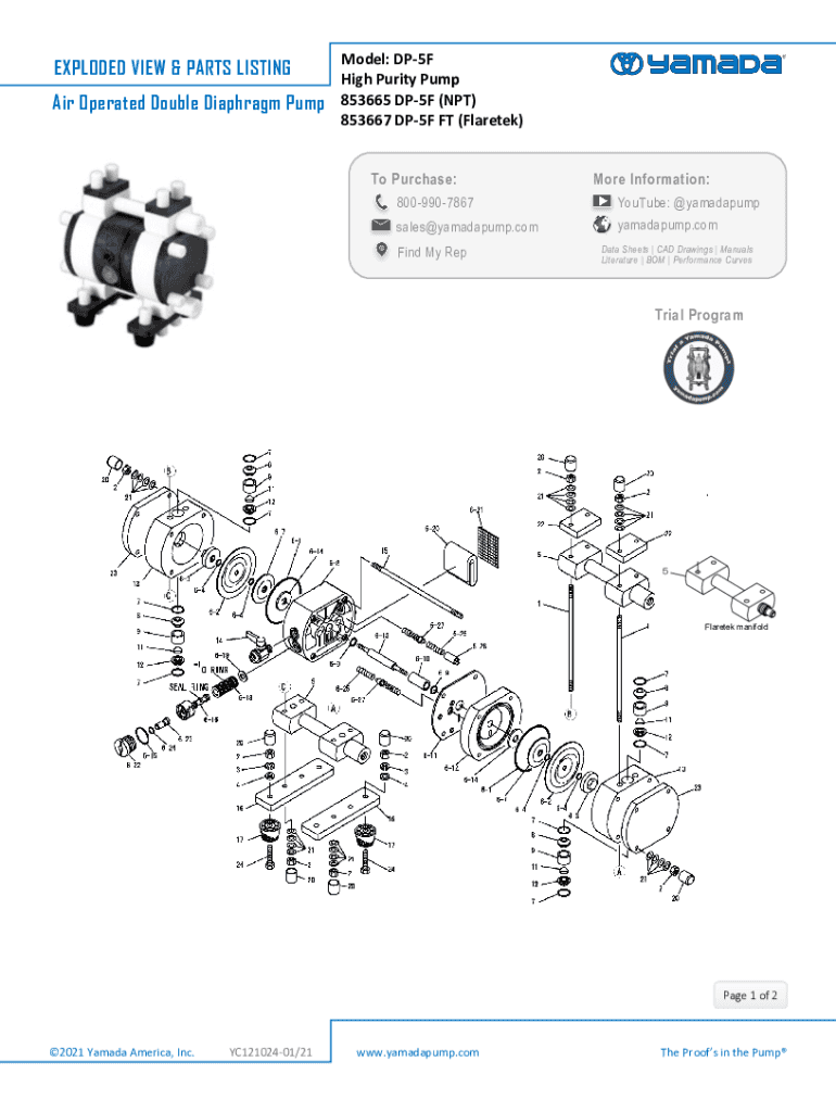 Fillable Online EXPLODED VIEW & PARTS LISTING Air Operated Double ...