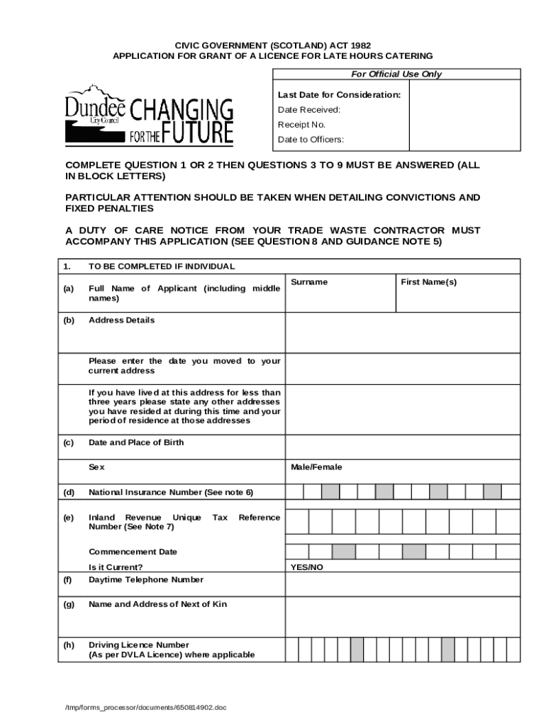 civic government (scotland) act 1982 section 42 application Doc ...