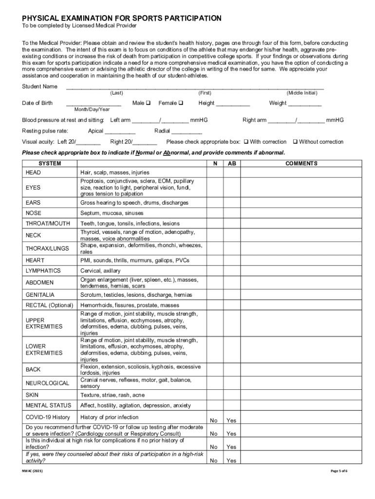 Fillable Online pierce college raider athletics - medical history and ...