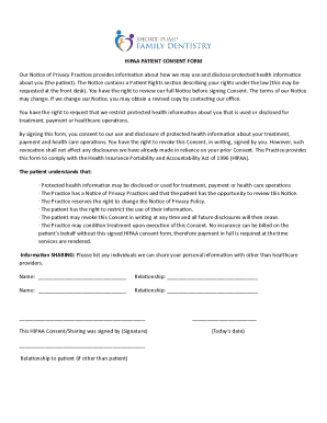 Fillable Online Patient Consent Form for Use or Disclosure of ... Fax ...