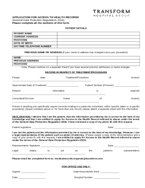 Application Clinical Records - Glasgow Doc Template | pdfFiller