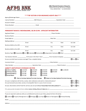 Fillable Online Allen Financial Insurance - The Equestrian Group ...