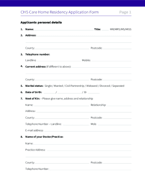 Fillable Online Housing with Care - APPLICATION FORM Fax Email Print ...