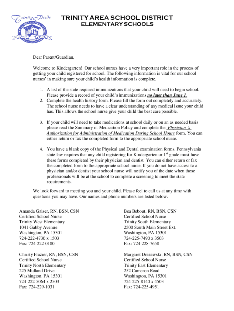 Fillable Online Trinity Area School District: Home Fax Email Print - pdfFiller
