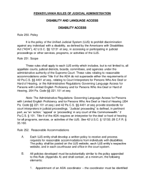 Fillable Online 201 Pa. Code250 - PolicyState RegulationsUS Law Fax ...