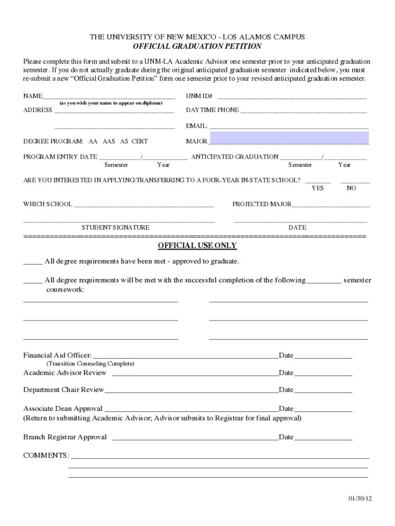 Fillable Online losalamos unm Student Forms - UNM Los Alamos ...