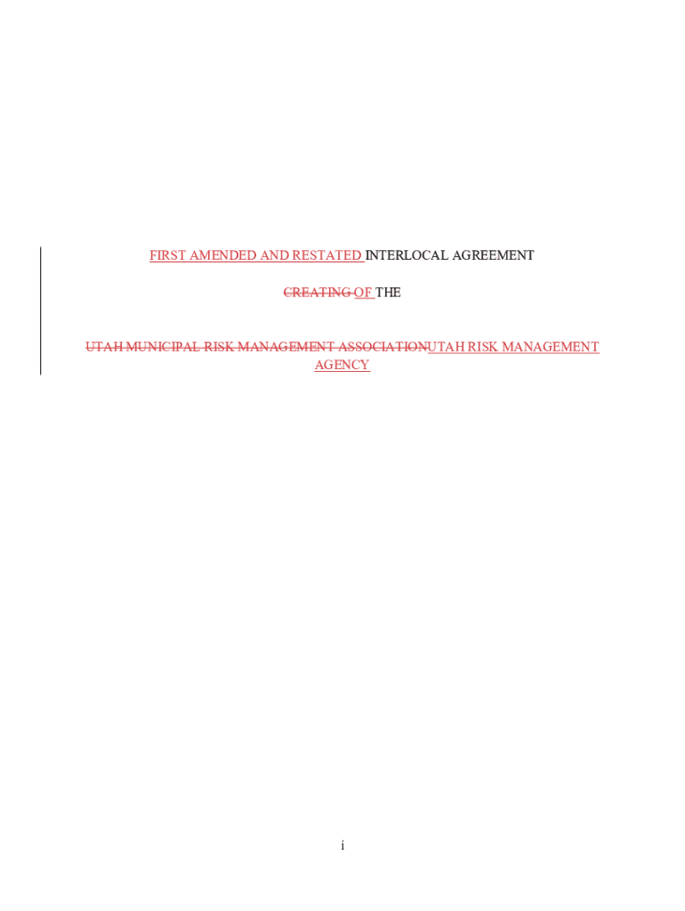 Fillable Online First Amended and Restated Interlocal Agreement v.3 (All Redlines) (002) Fax ...