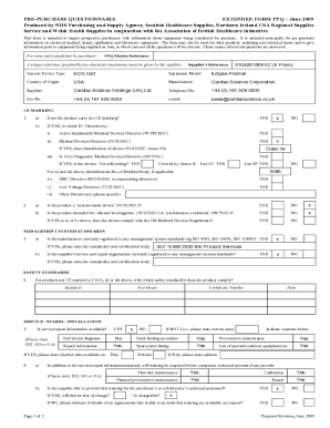 Fillable Online pre-purchase questionnaire extended form Fax Email ...