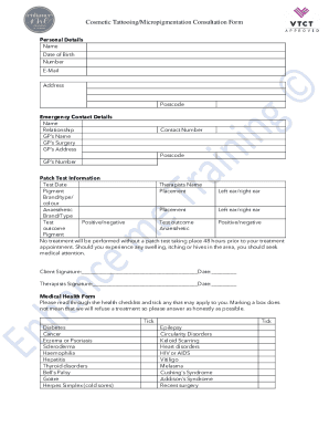 Fillable Online Permanent Makeup Consent Form Pdf - Fill Online ...
