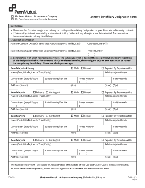 Fillable Online Penn mutual beneficiary change form: Fill out & sign ...