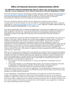Extraordinary Situation Specific Licence Application .docx Doc Template | pdfFiller