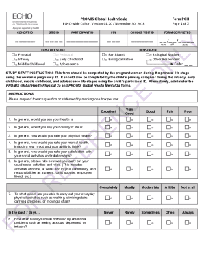 Fillable Online PROMIS Global Health Mental 2a - 18-21 yr olds Fax ...