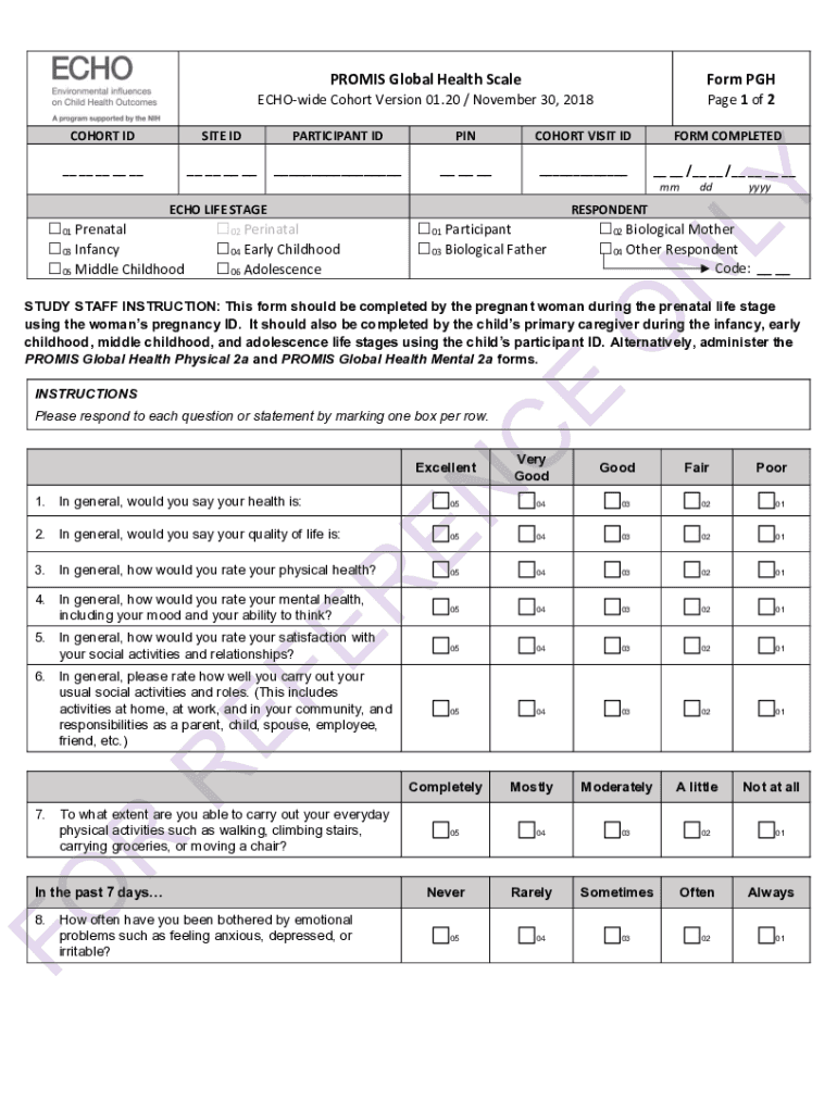 Fillable Online PROMIS Global Health Mental 2a - 18-21 yr olds Fax ...