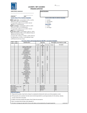 Fillable Online Comet CleanersBest Dry Cleaning and Laundry Services ...