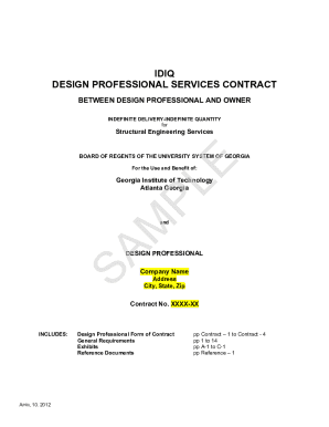 Fillable Online Design Professional Services Sample Contract-Structural ...