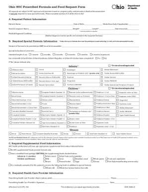 Fillable Online Wic Ohio Formula - Fill Online, Printable, Fillable ...