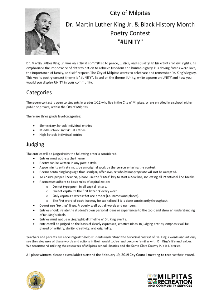 Fillable Online Dr. Martin Luther King Jr. & Black History Month Poster ...