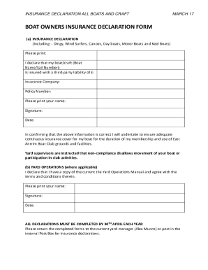 Fillable Online Request Declaration and Coverages Page for Watercraft ...