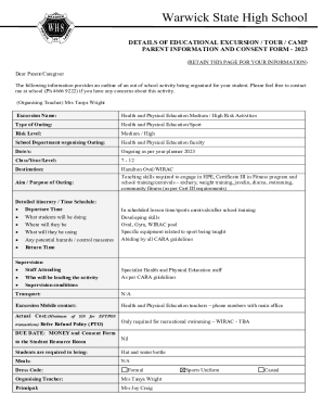Fillable Online warwickshs eq edu parental-consent-form-health-and-physical-education.pdf Fax ...