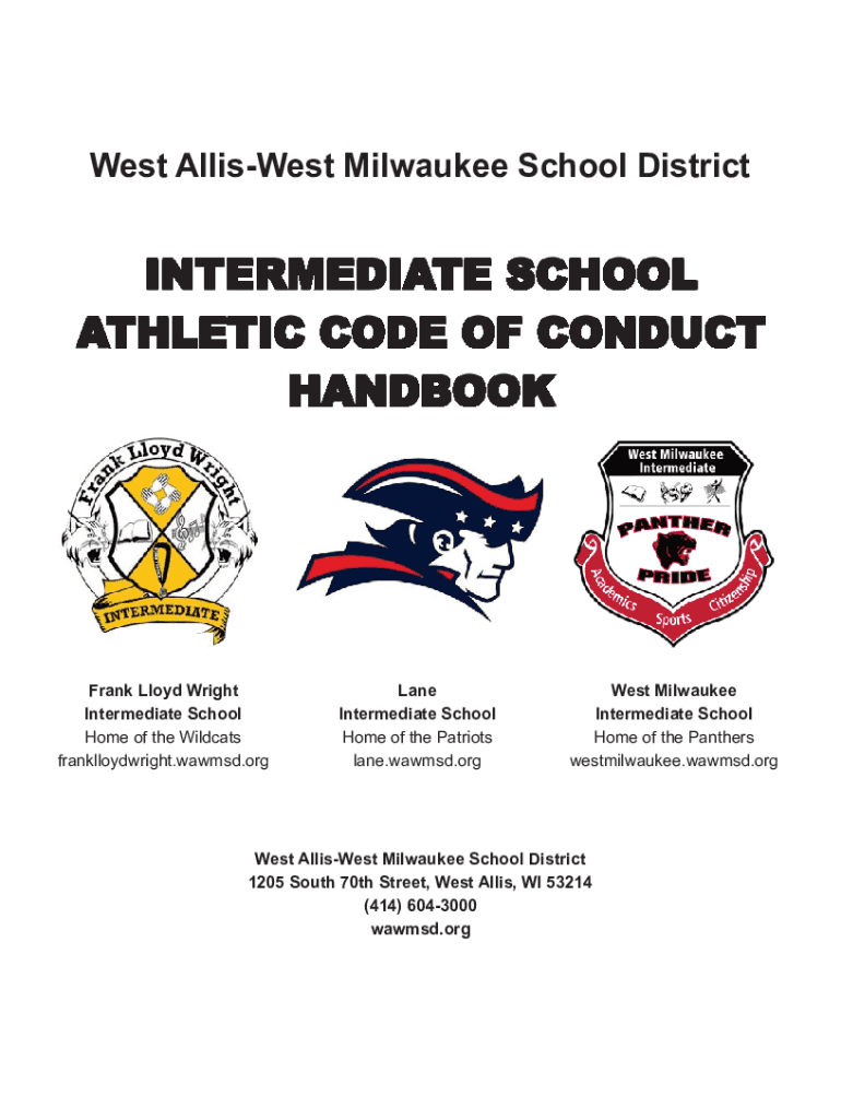 Fillable Online 22-23 Intermediate School Athletic Code of Conduct West ...