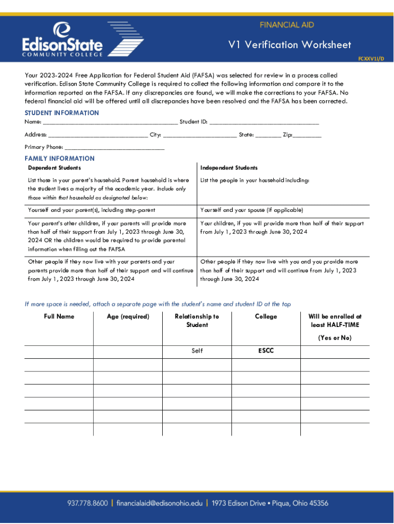 Fillable Online Fillable Verification Information What Is Verification ...