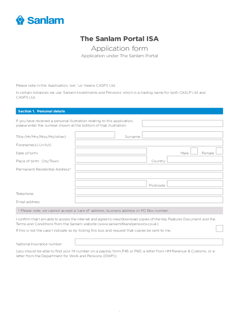 Fillable Online The Sanlam Portal Key features and product guide Fax ...