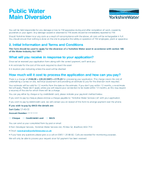 Fillable Online Application for - a public water main diversion ...