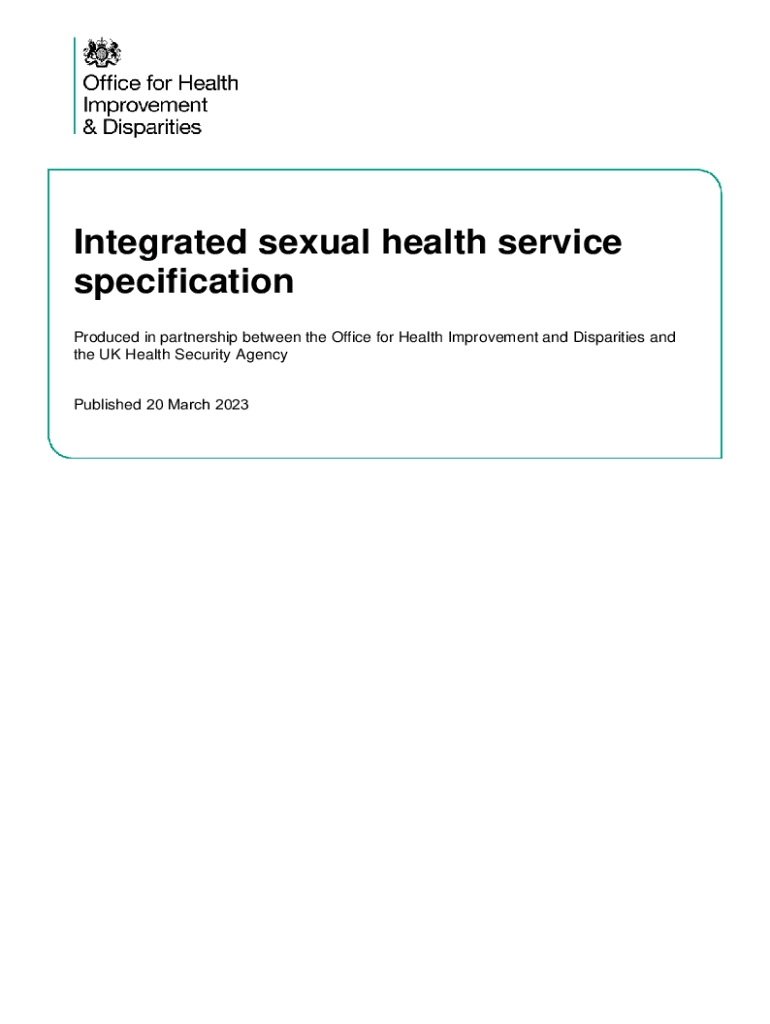 Fillable Online Integrated Sexual Health Service Specification Fax Email Print Pdffiller